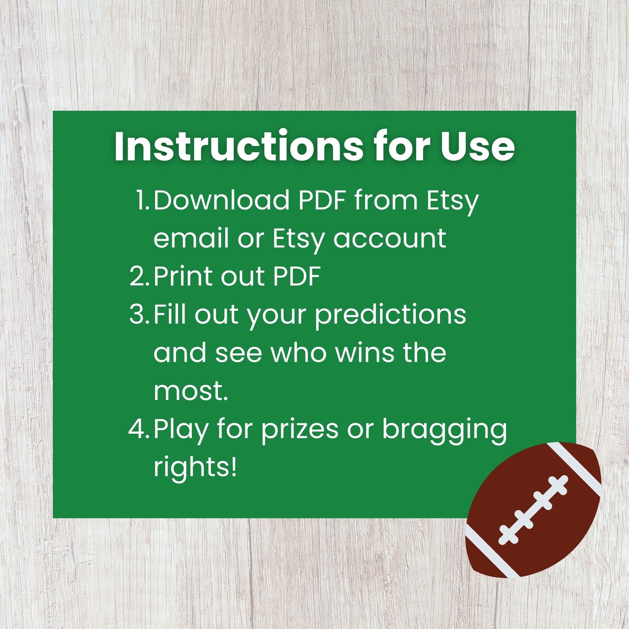 Football Predictions Game, the BIG GAME Predictions Game, Predict What ...