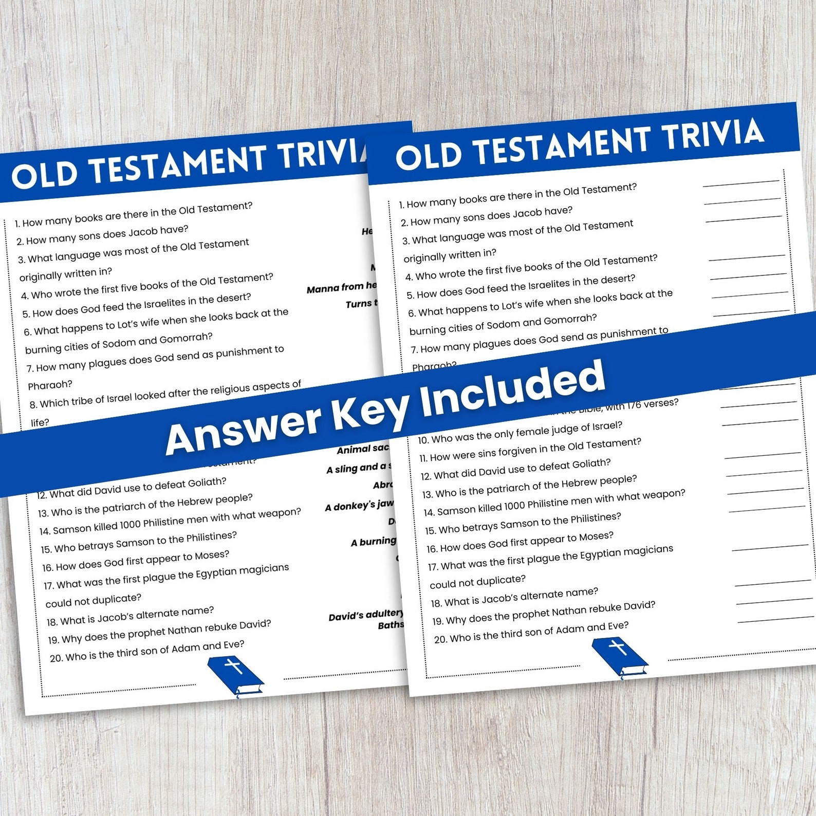 Old Testament Bible Trivia Game, Bible Game for Adults, Bible Game for ...