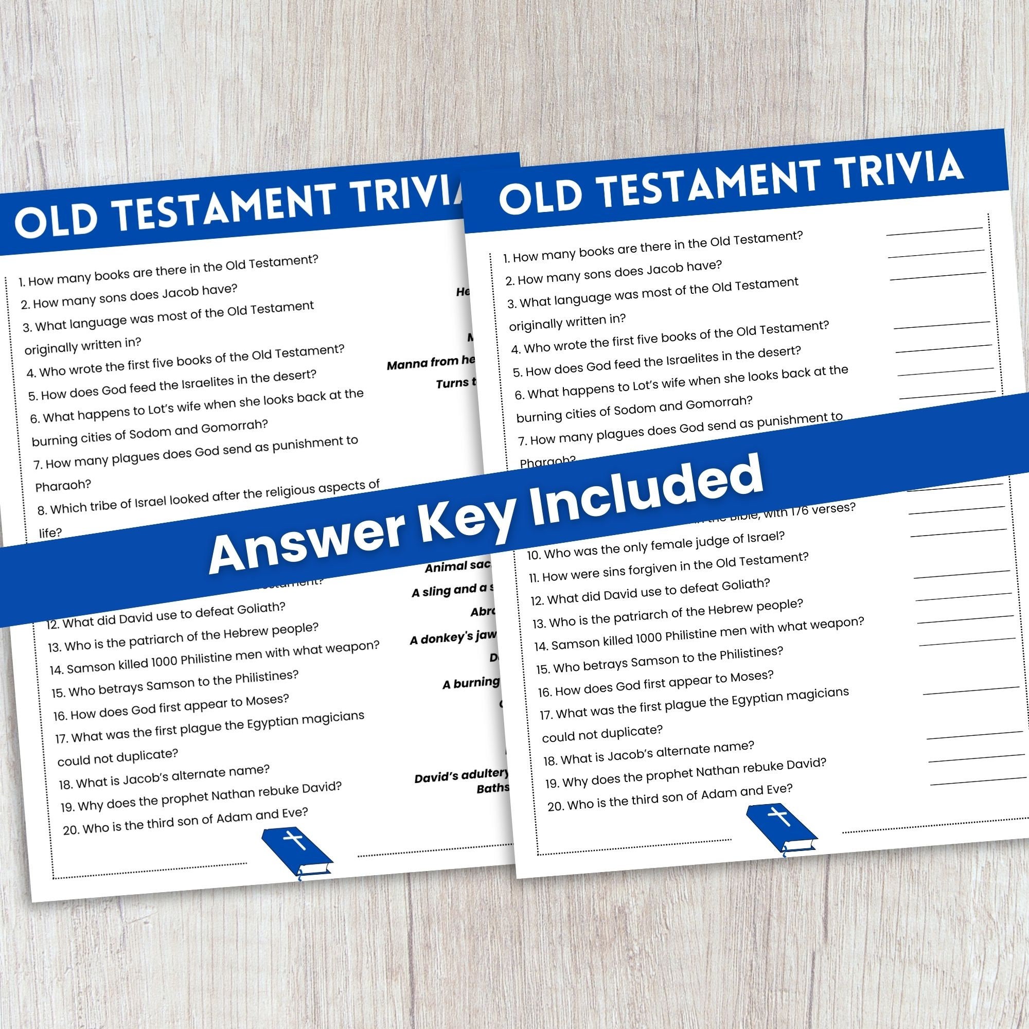 Old Testament Bible Trivia Game, Bible Game for Adults, Bible Game for ...