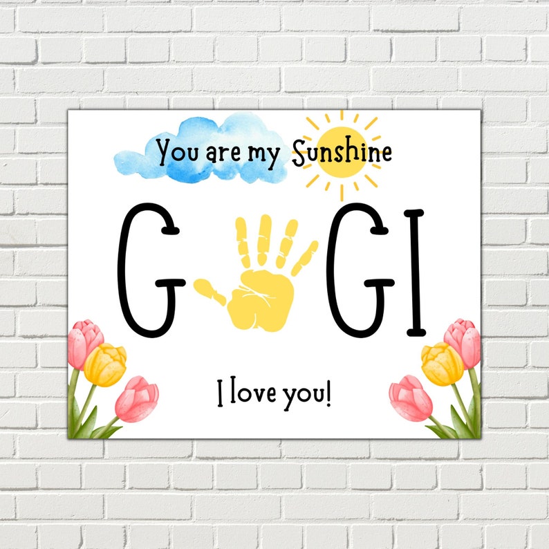 You Are My Sunshine Handprint Craft for Gigi, Gift for Gigi, Handprint ...