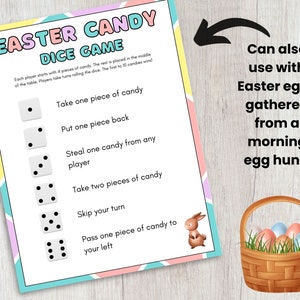 Easter Candy Dice Game Easter Party Game for Kids and Adults - Etsy