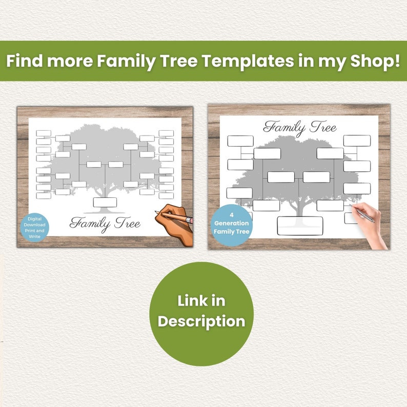 Family Tree Chart Editable Template, Family Tree Template, Family ...