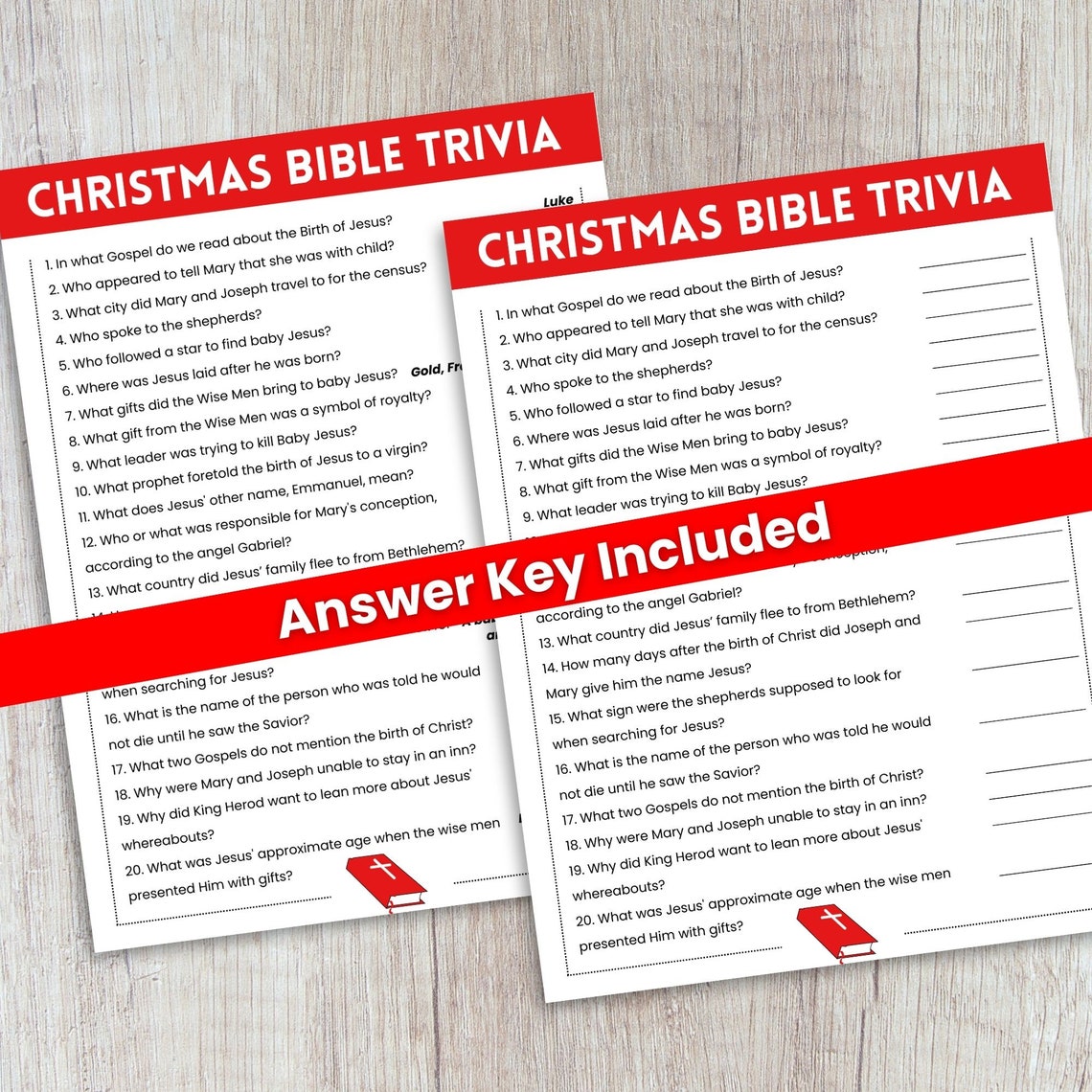Christian Christmas Bible Trivia, Christmas Trivia Game for Adults and ...
