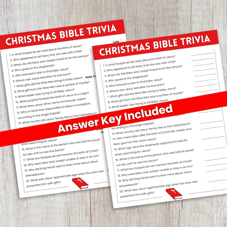 Christian Christmas Bible Trivia, Christmas Trivia Game for Adults and ...