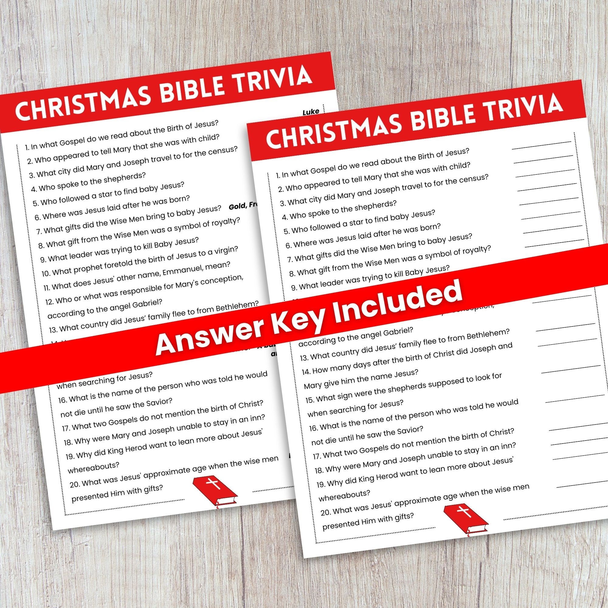 Christian Christmas Bible Trivia, Christmas Trivia Game for Adults and ...