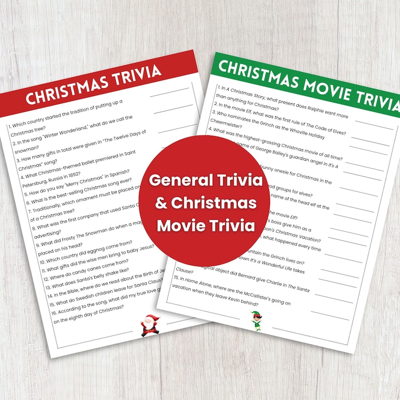 Christmas Trivia Game Printable, Christmas Movie Trivia, Christmas ...