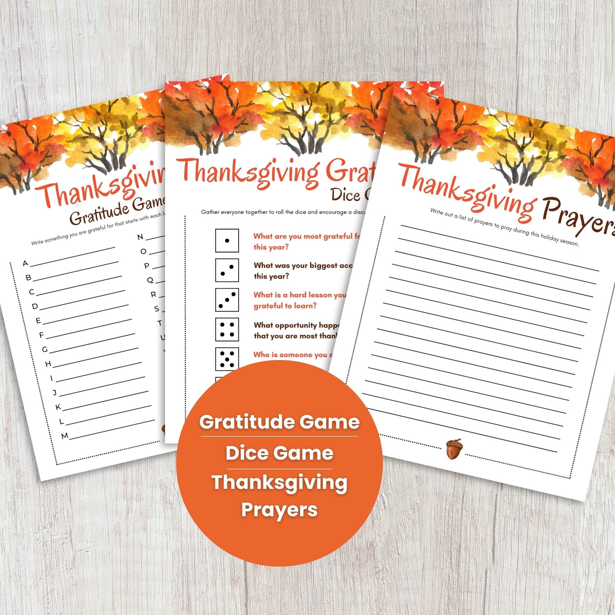 Thanksgiving Gratitude Games, I Am Thankful for Cards, Gratitude Dice ...