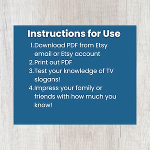 Slogans Trivia Game Bundle Multiple Choice, TV Commercial Trivia ...