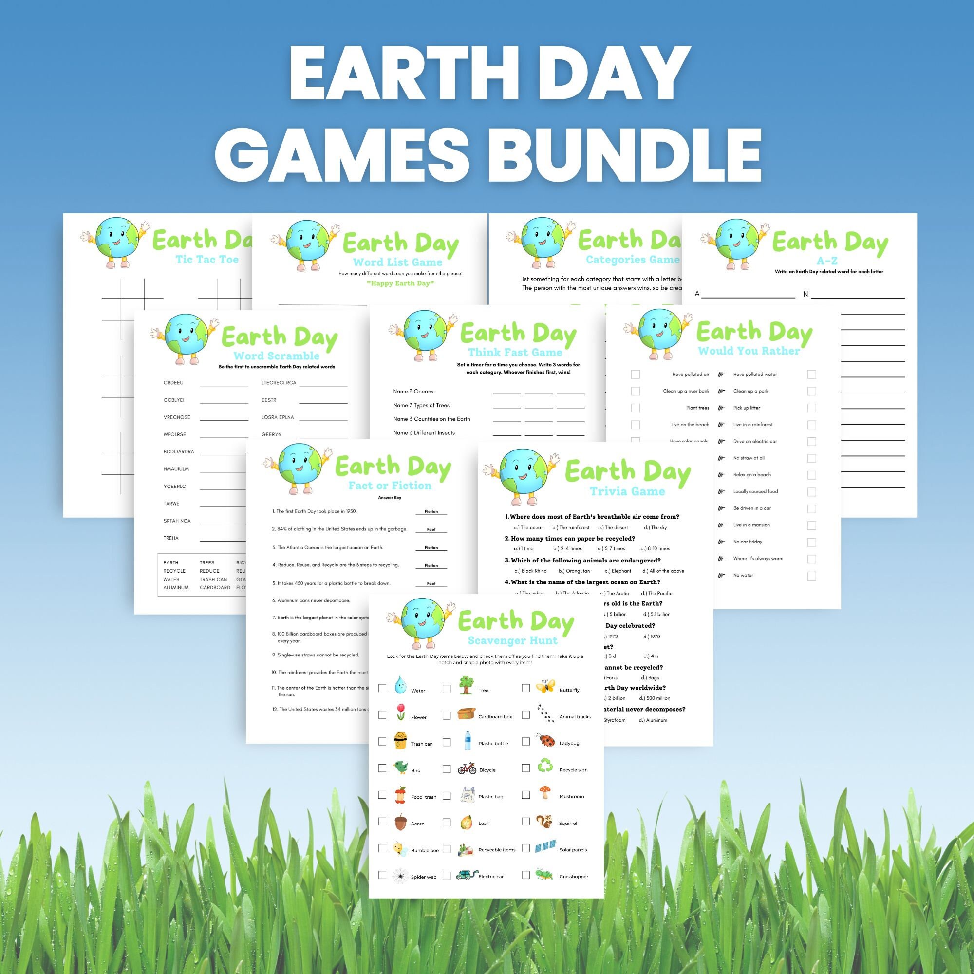 Earth Day Games Bundle, Earth Day Classroom Activities, Earth Day ...