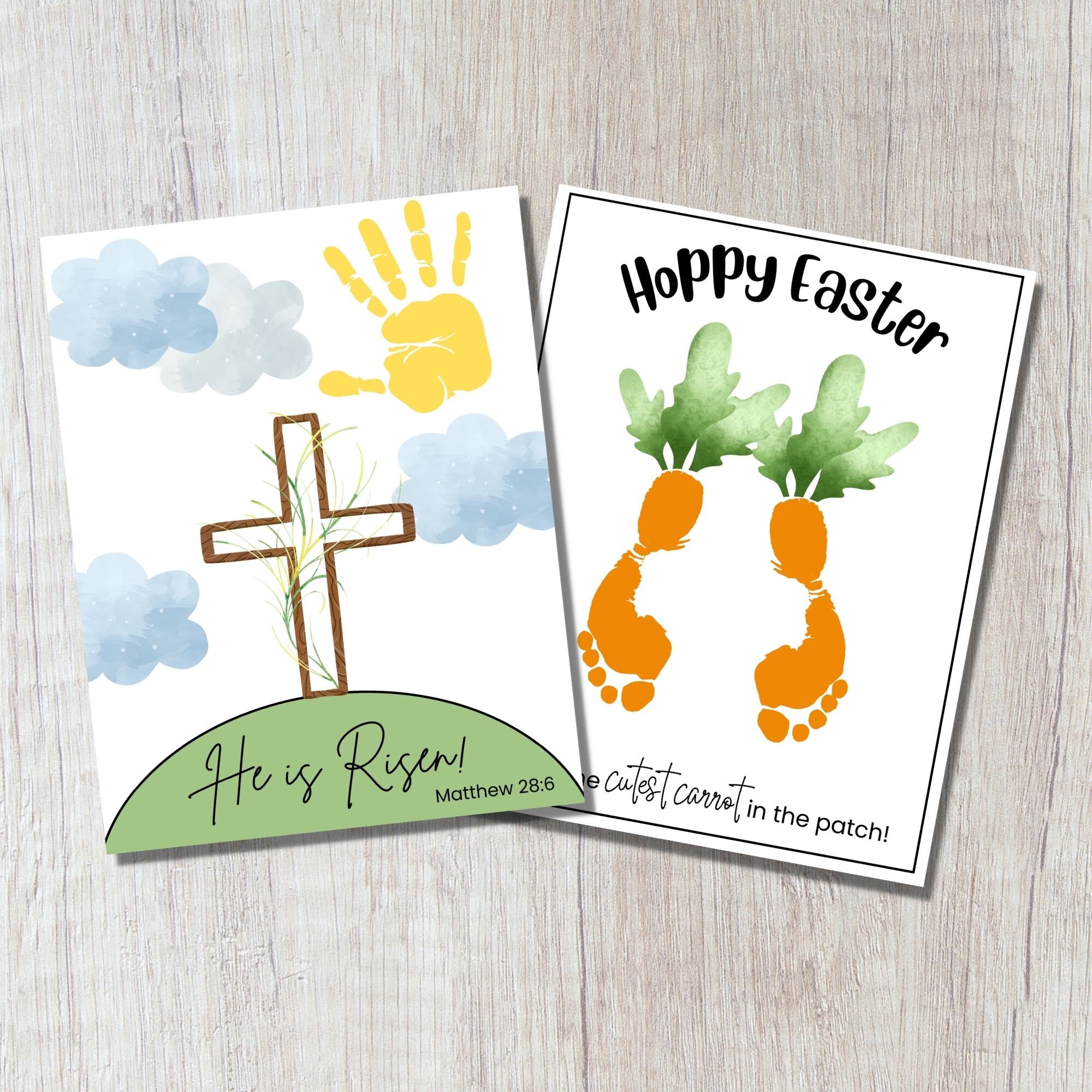 Easter Handprint and Footprint Art Craft Bundle for Toddlers, He is ...