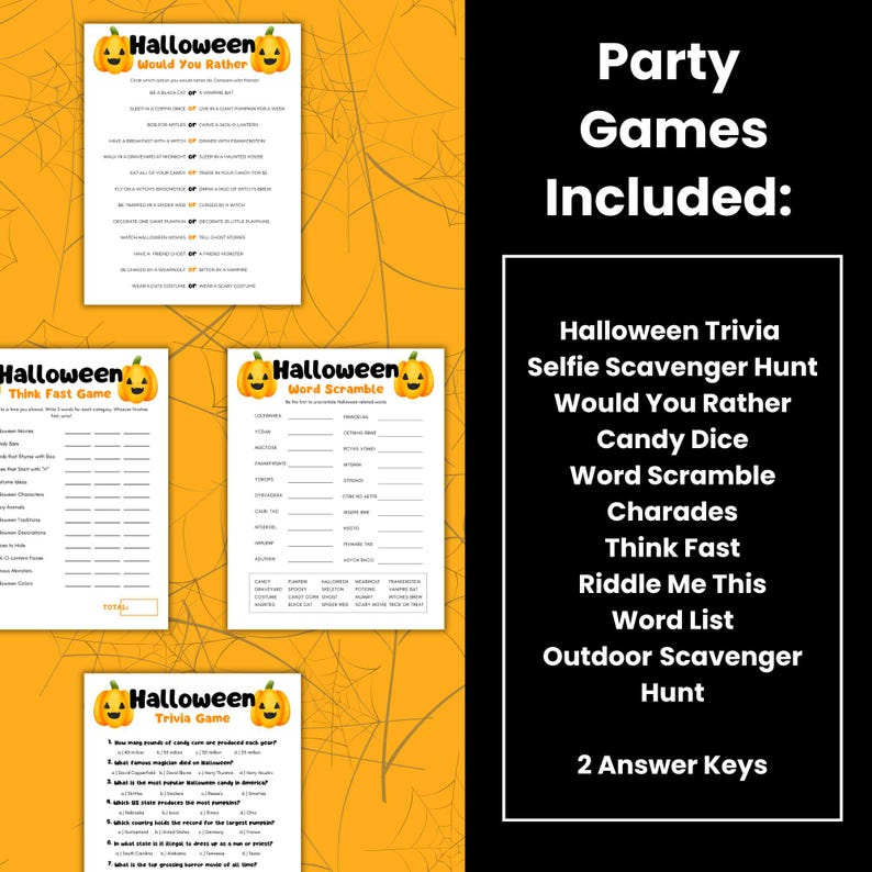 Halloween Party Games Bundle, Kids Halloween Games, Halloween Classroom ...