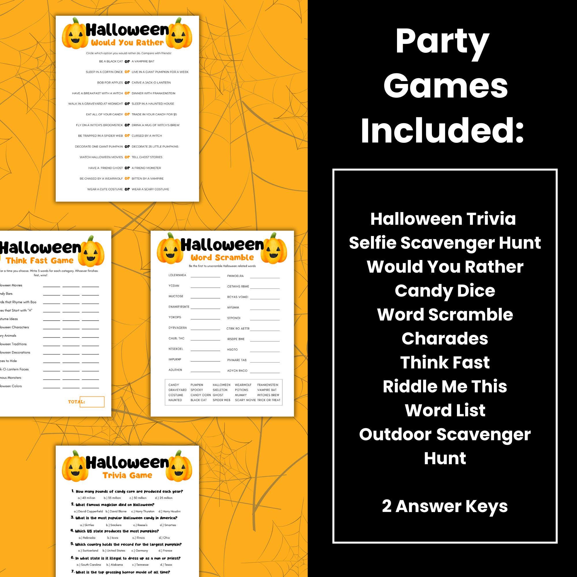 Halloween Party Games Bundle, Kids Halloween Games, Halloween Classroom ...