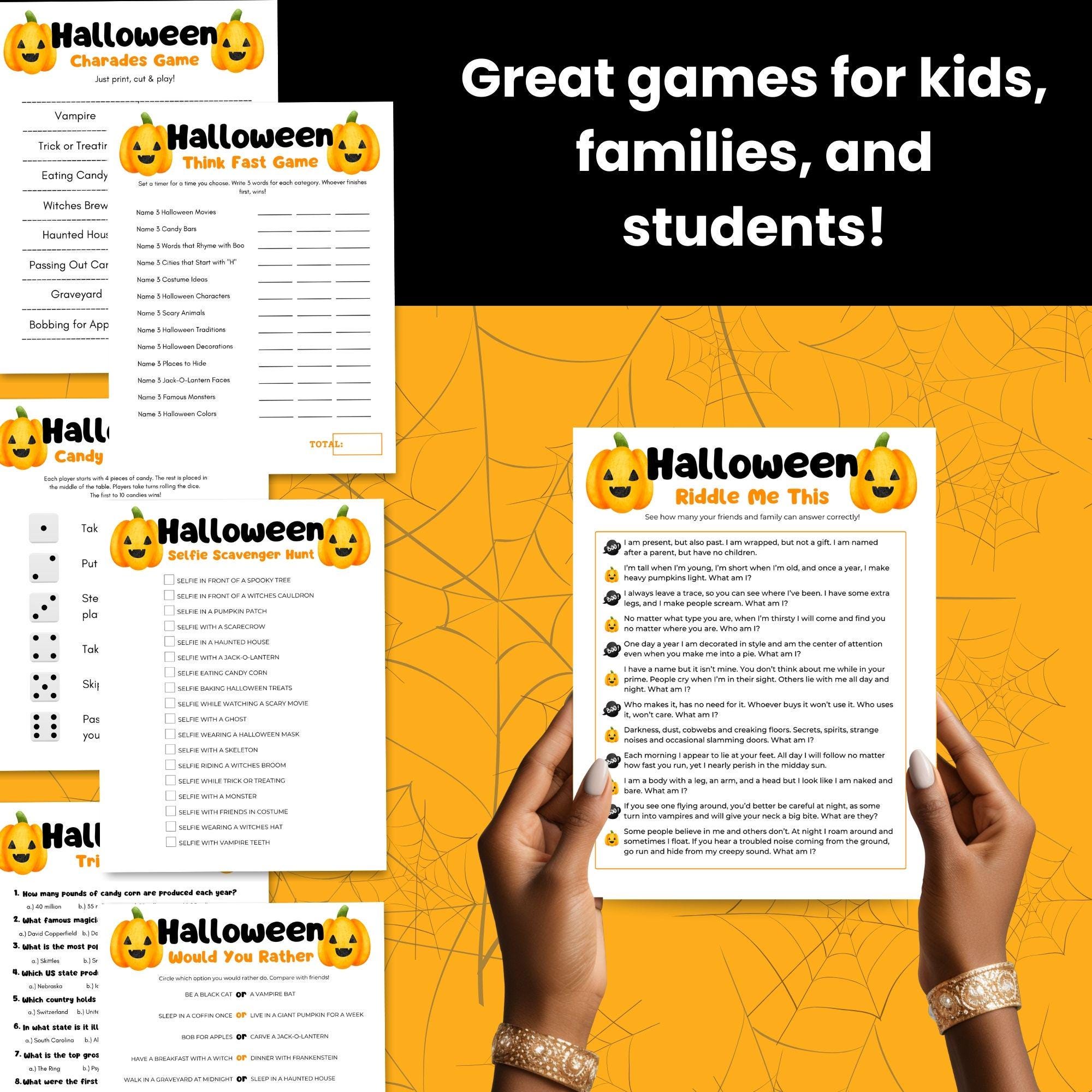 Halloween Party Games Bundle, Kids Halloween Games, Halloween Classroom ...