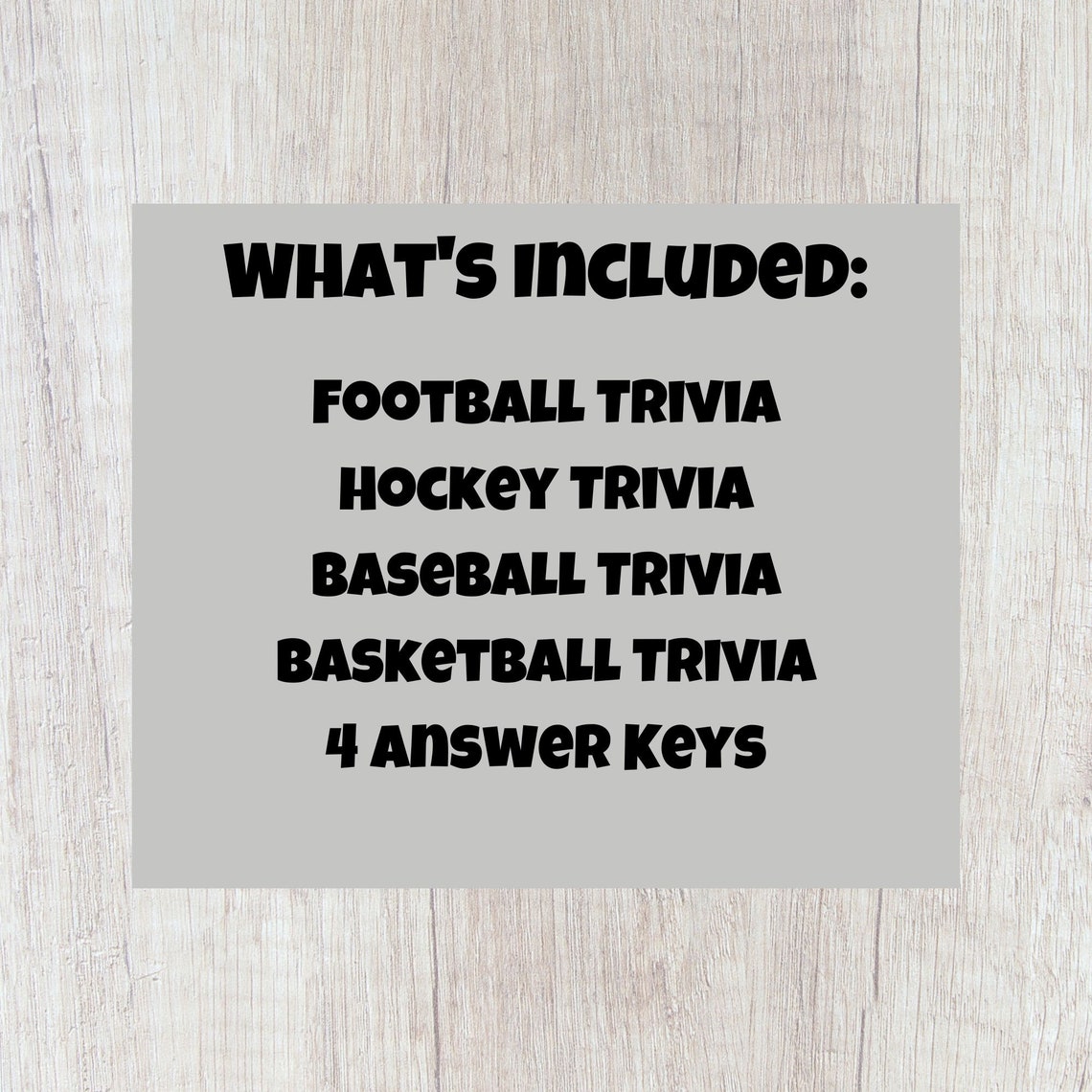 Sports Trivia Game Bundle, Football Trivia, Baseball Trivia, Basketball ...