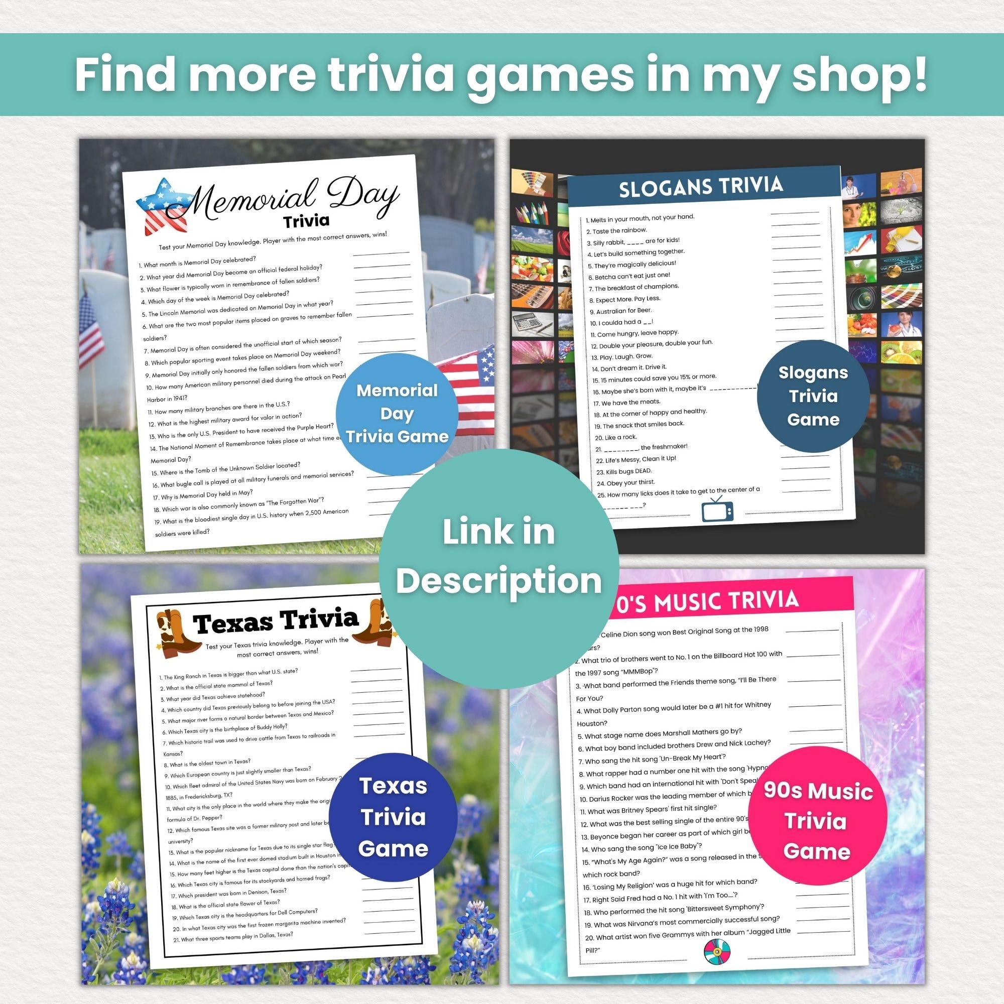 Winter Trivia Game, Holiday Trivia Game, Holiday Party Game, Trivia ...