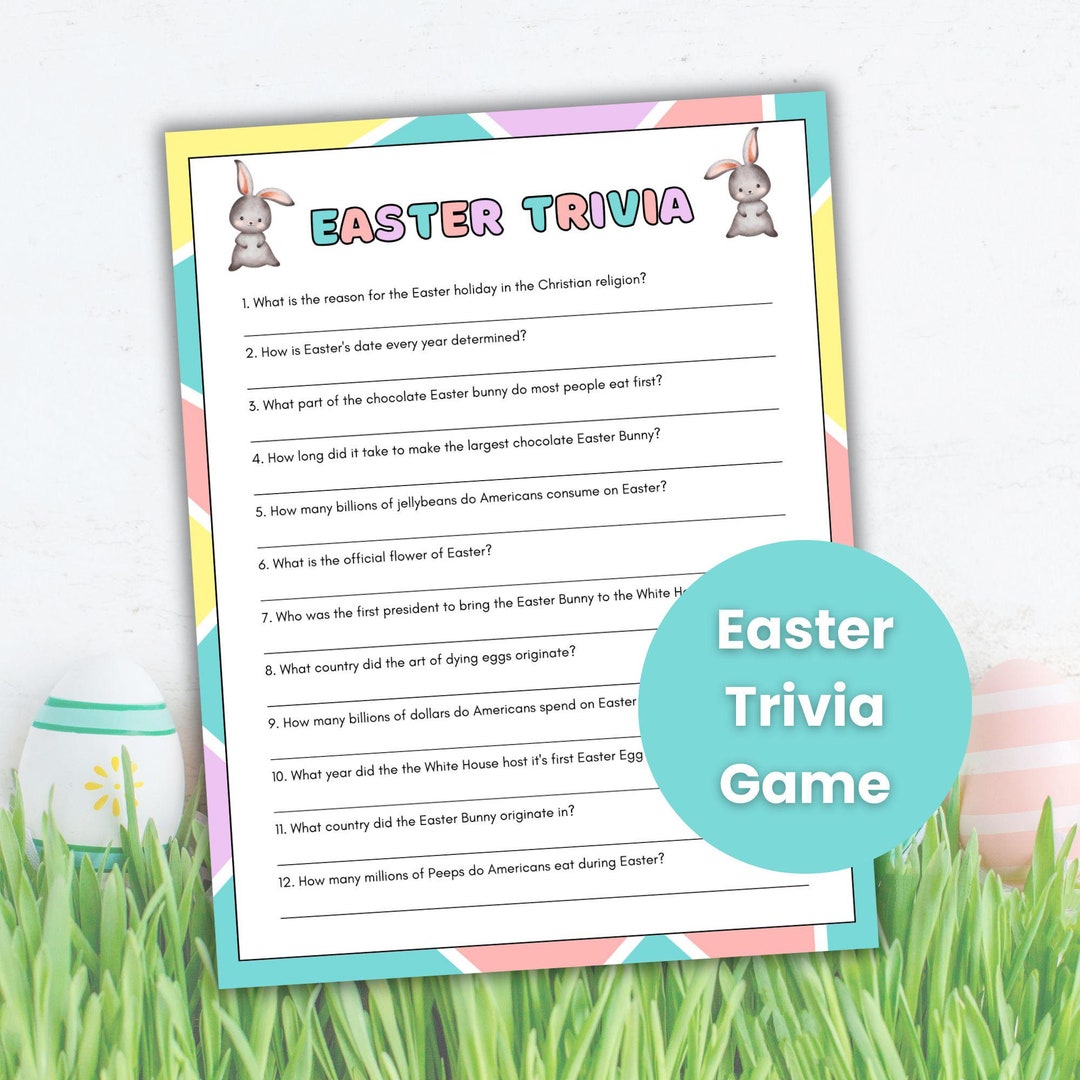 Easter Trivia Game, Easter Games for Teens and Adults, Easter Family ...