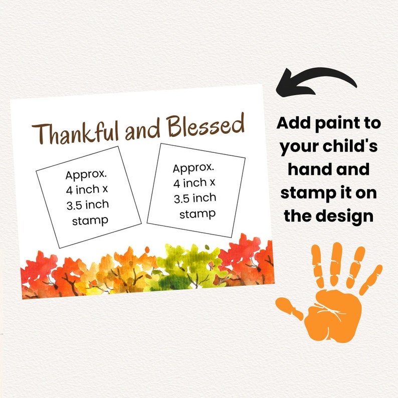 Thankful and Blessed Thanksgiving Handprint Craft, Preschool Handprint ...