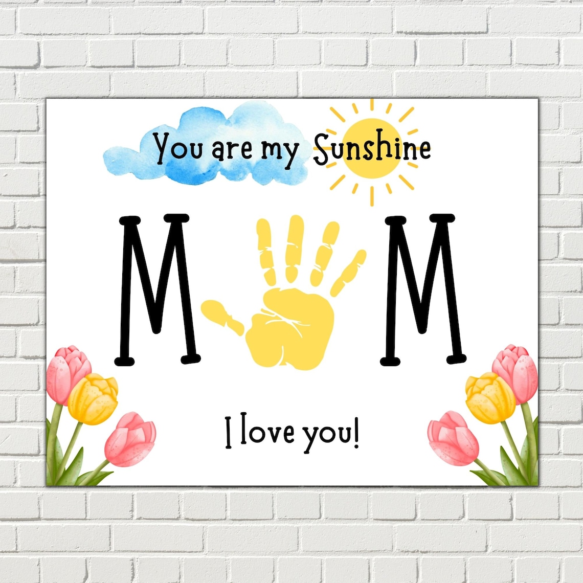 You Are My Sunshine Handprint Craft for Mom, Handprint Art Gift for Mom ...