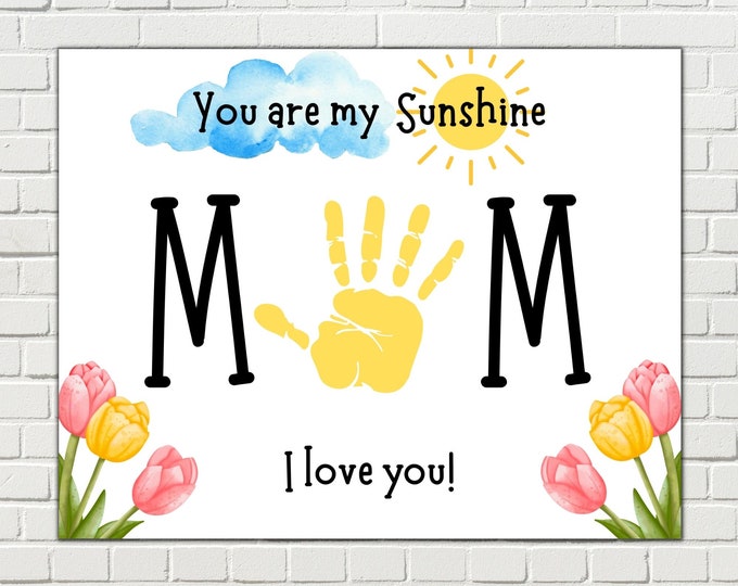 You Are My Sunshine Handprint Art Craft for Kids DIY Hand Print ...