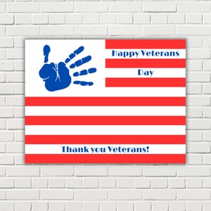 Veterans Day Handprint Craft, Happy Veterans Day, Gift for Veterans ...