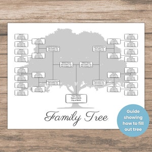 Family Tree Template 5 Generation, Great for Family Reunion, Genealogy ...