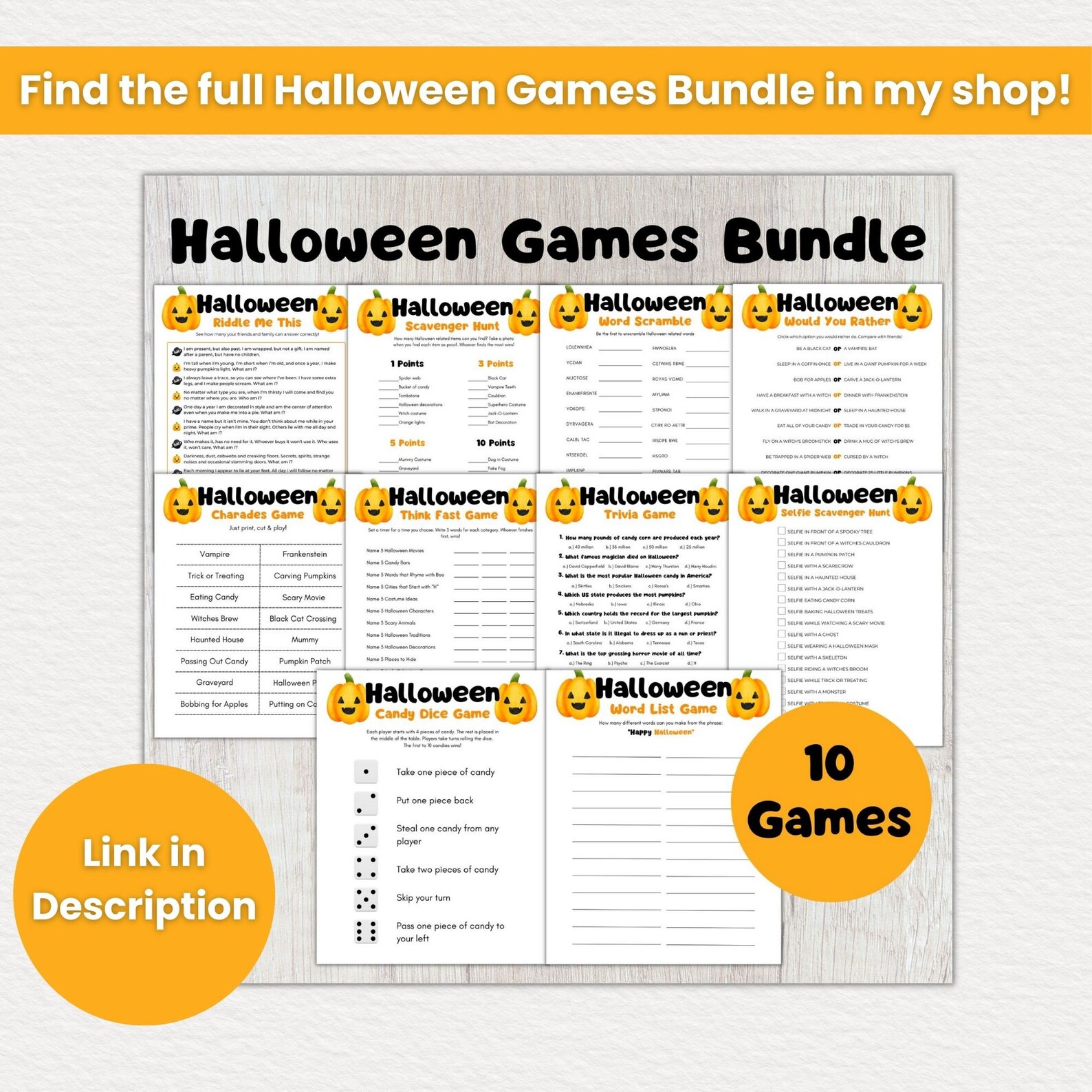 Halloween Trivia Game Printable, Halloween Game for Kids and Adults ...