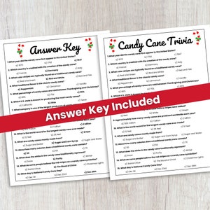 Candy Cane Trivia, Candy Cane Games, Christmas Trivia Game, Office ...