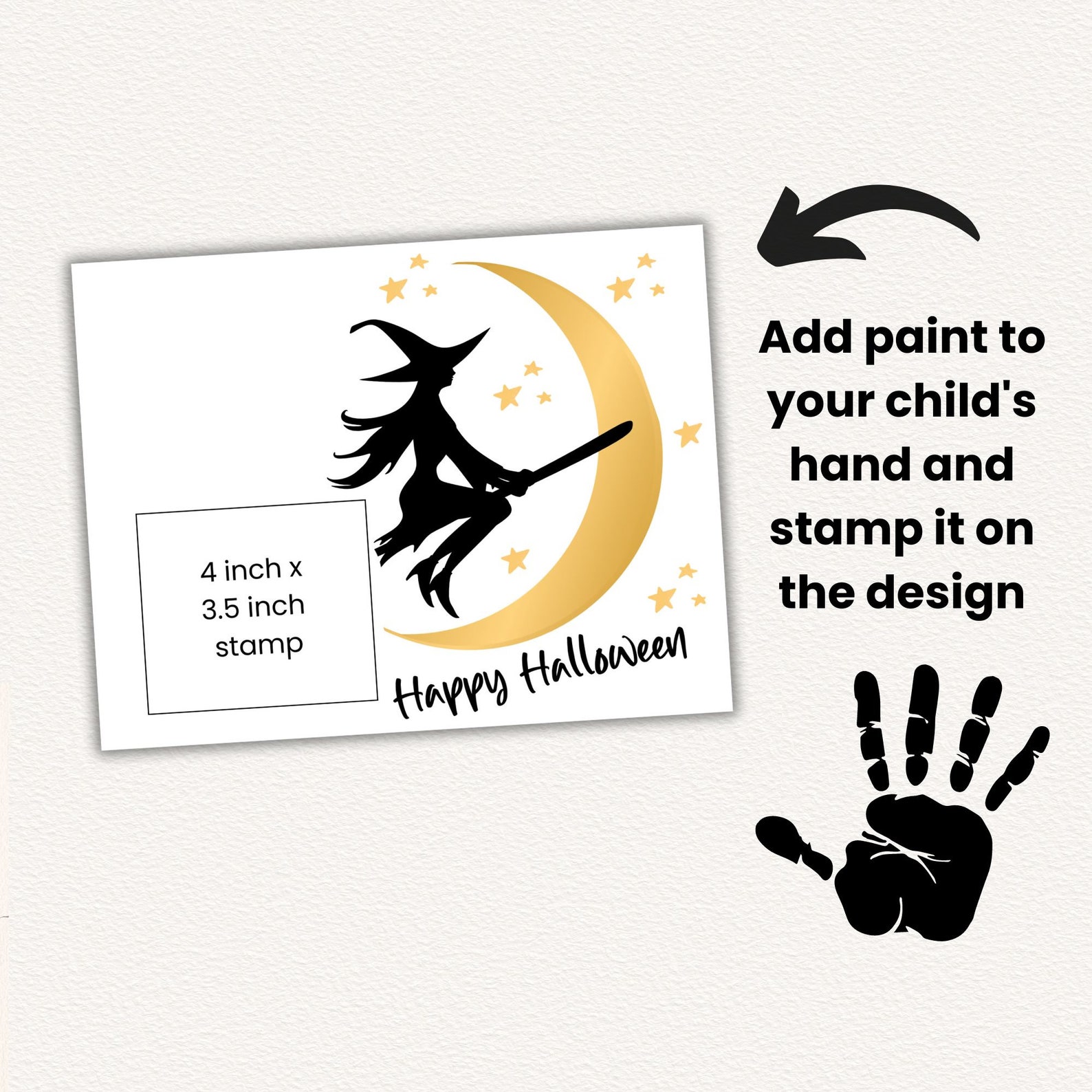 Halloween Witch Handprint Art, Happy Halloween Handprint Craft, Fall ...