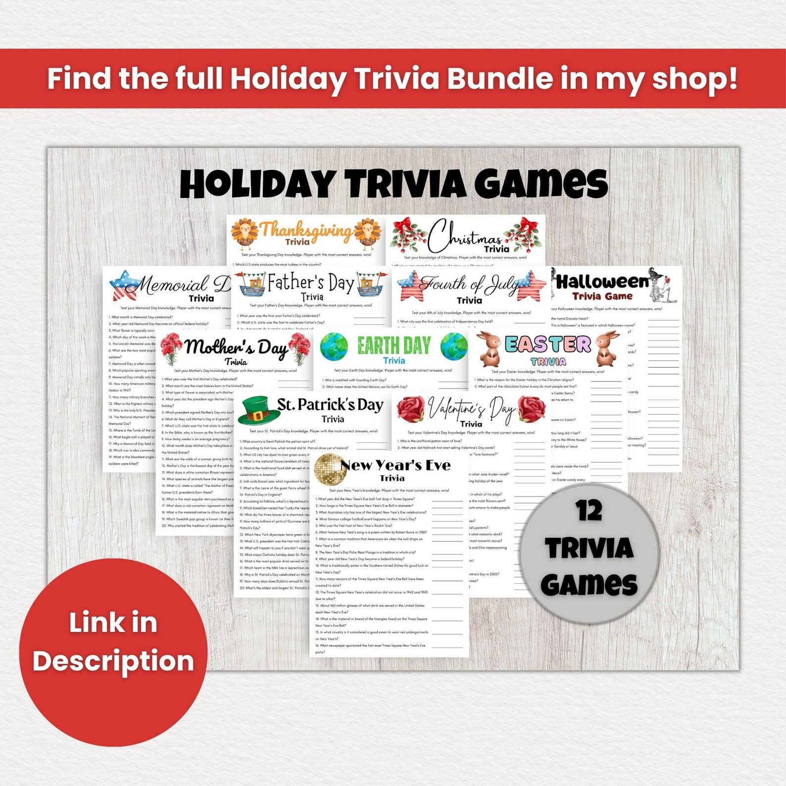 Christmas Trivia Game, Holiday Trivia Game, Winter Trivia, Holiday ...