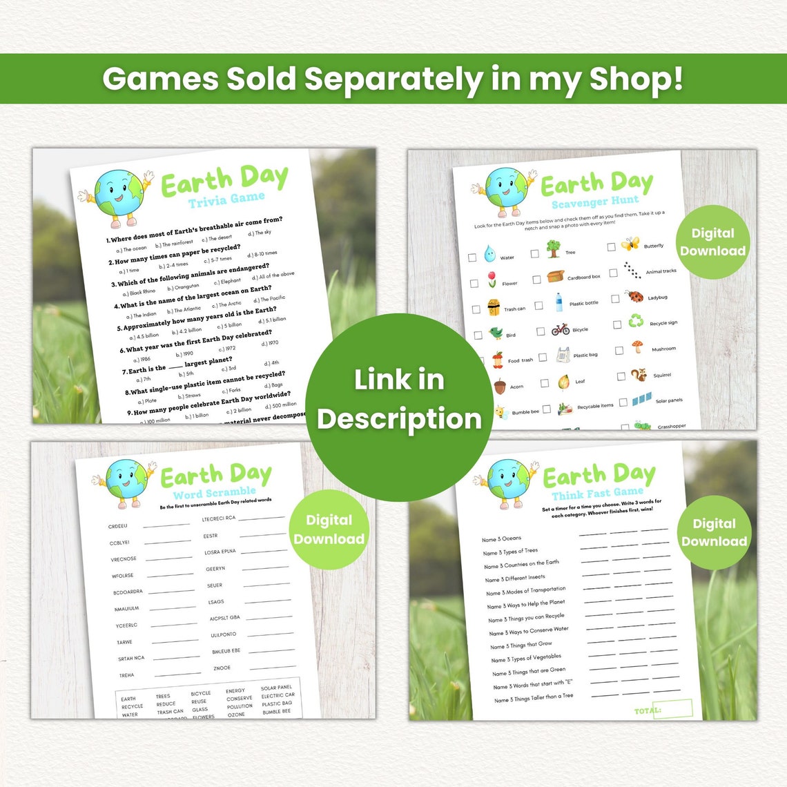 Earth Day Games Bundle, Earth Day Classroom Activities, Earth Day ...
