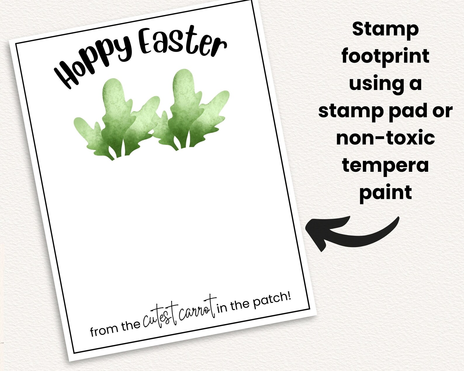 Hoppy Easter Footprint Art, Carrot Footprint Craft, Easter Footprint ...