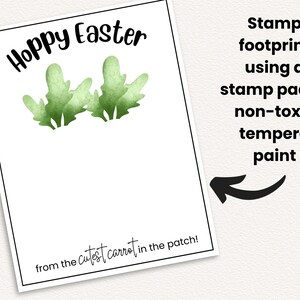 Hoppy Easter Footprint Art, Carrot Footprint Craft, Easter Footprint ...