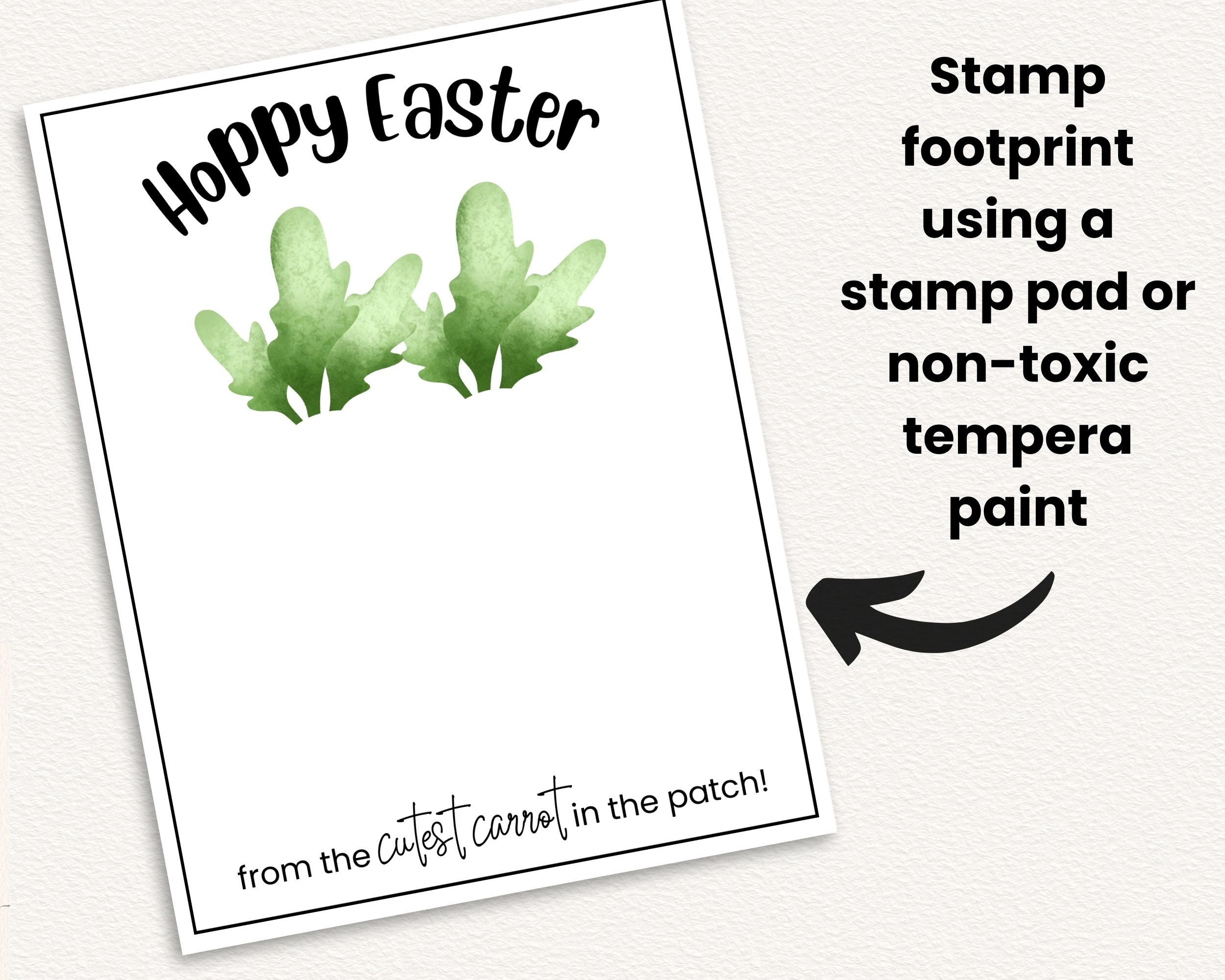 Hoppy Easter Footprint Art, Carrot Footprint Craft, Easter Footprint ...