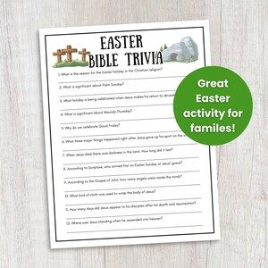 Easter Bible Trivia Game, Holy Week Printable, Easter Sunday School ...