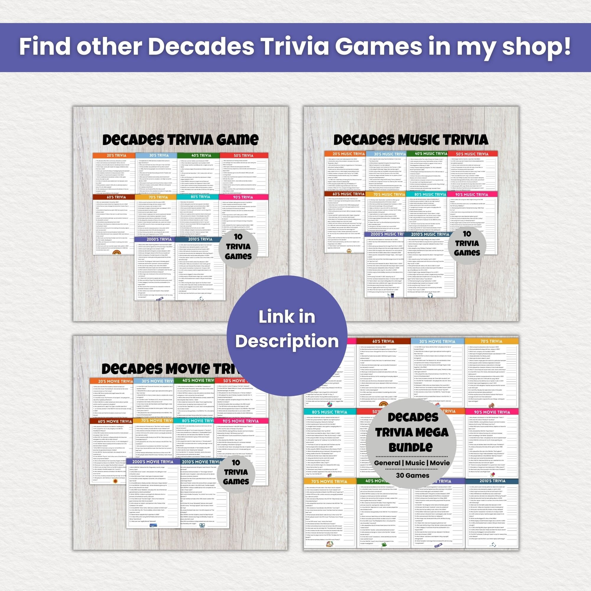 2000s Trivia Game Bundle, 2000s Music Trivia, 2000s Movie Trivia, 2000s ...