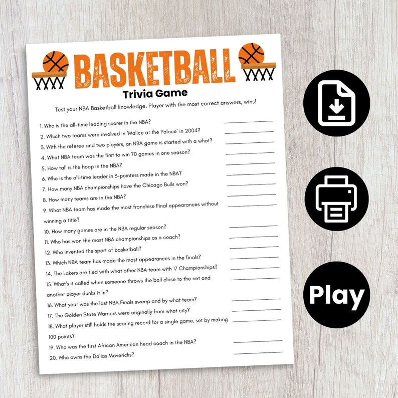 Basketball Trivia Game, Basketball Games, Sports Trivia, Basketball ...