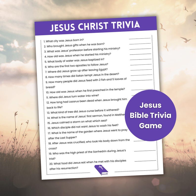Jesus Trivia Game, Women's Ministry Game, Small Group Activity, Youth ...