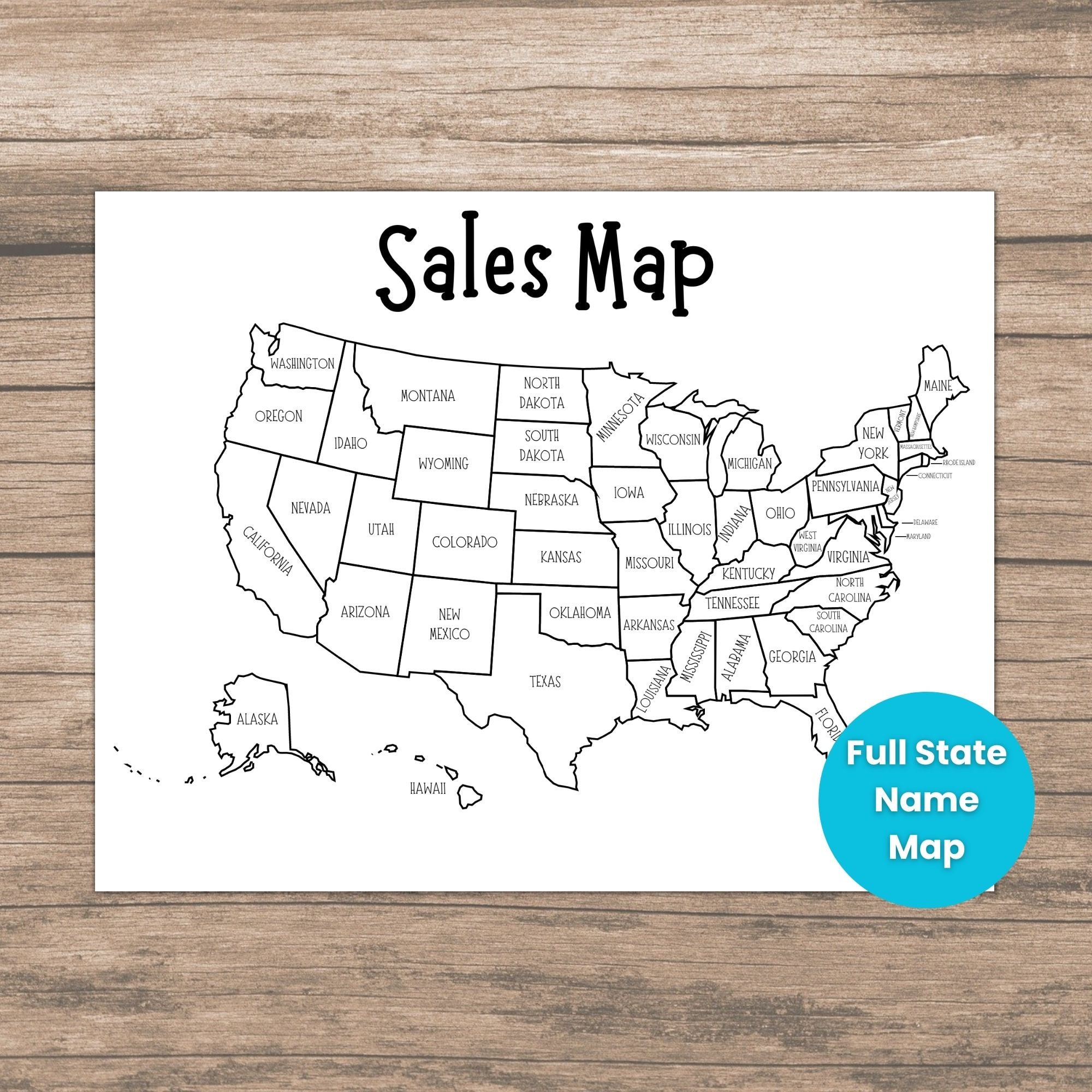 Sales Map, Etsy Sales Map, Small Business Sales Map, Sales Map Tracker ...