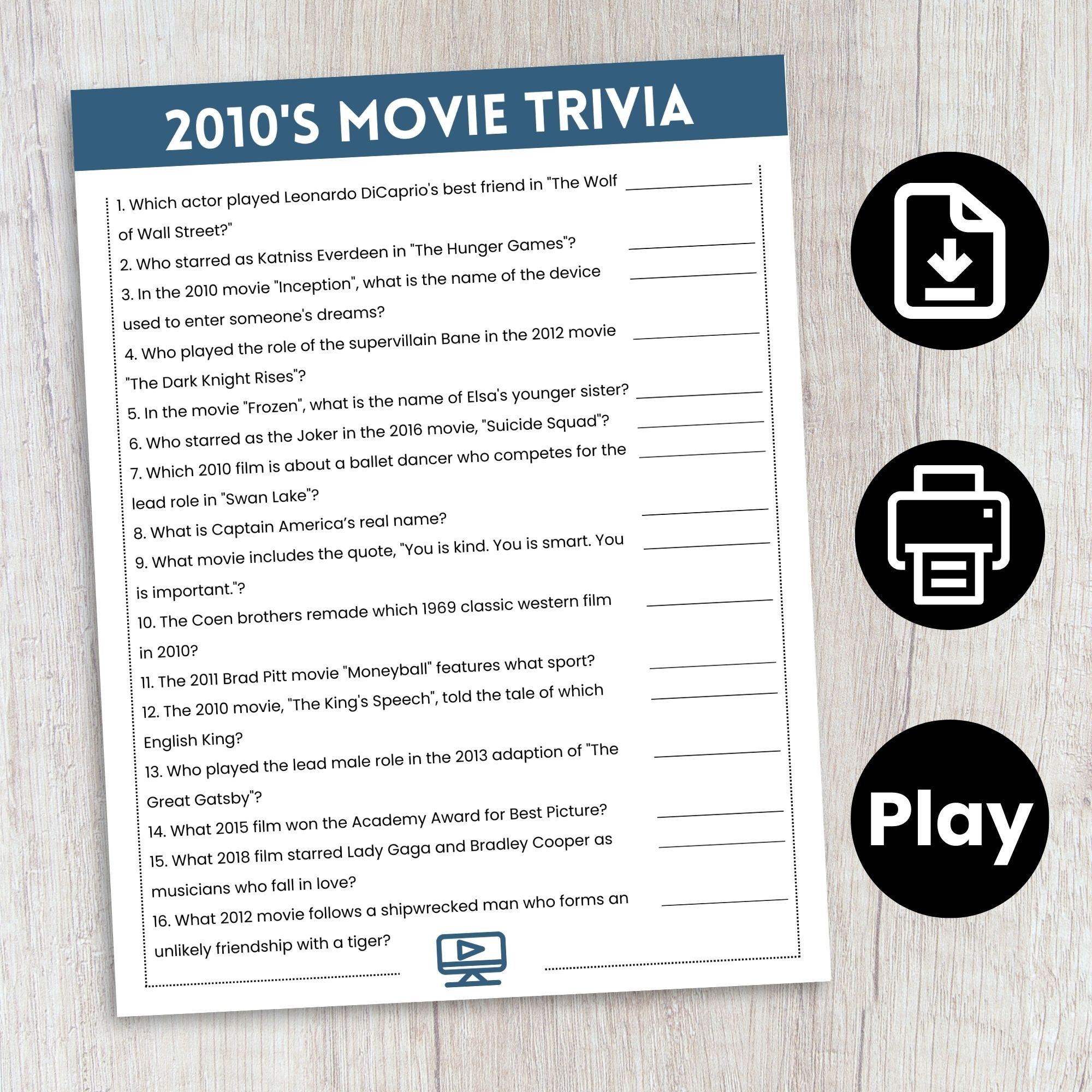 2010s Movie Trivia Game, 2010s Theme Party Game, 2010s Trivia, Decades ...