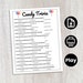 Candy Trivia Game, Printable Candy Trivia, Candy Game, Food Trivia ...
