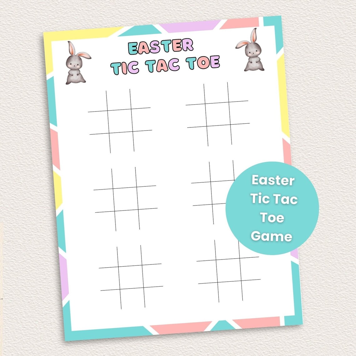 Easter Tic Tac Toe Game Printable, Easter Activity for Kids, Easter ...