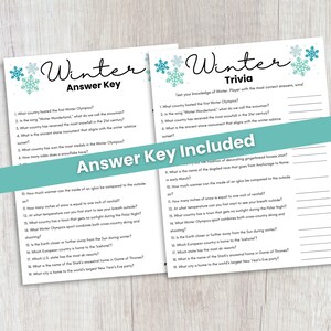 Winter Trivia Game, Holiday Trivia Game, Holiday Party Game, Trivia ...