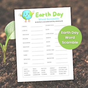 Earth Day Word Scramble Game, Earth Day Kids, Earth Day Activity, Earth ...