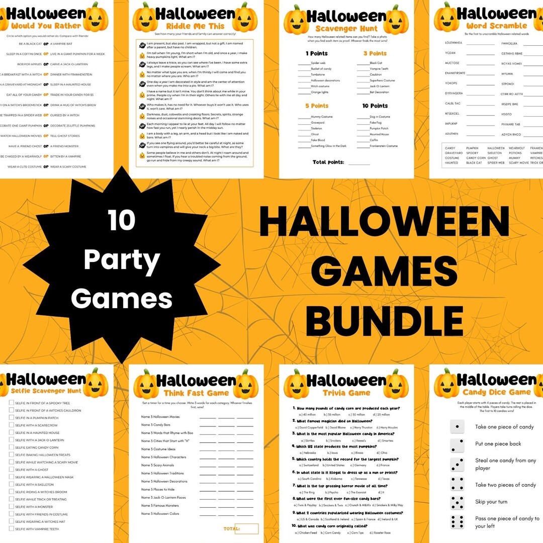 Halloween Party Games Bundle, Kids Halloween Games, Halloween Classroom ...