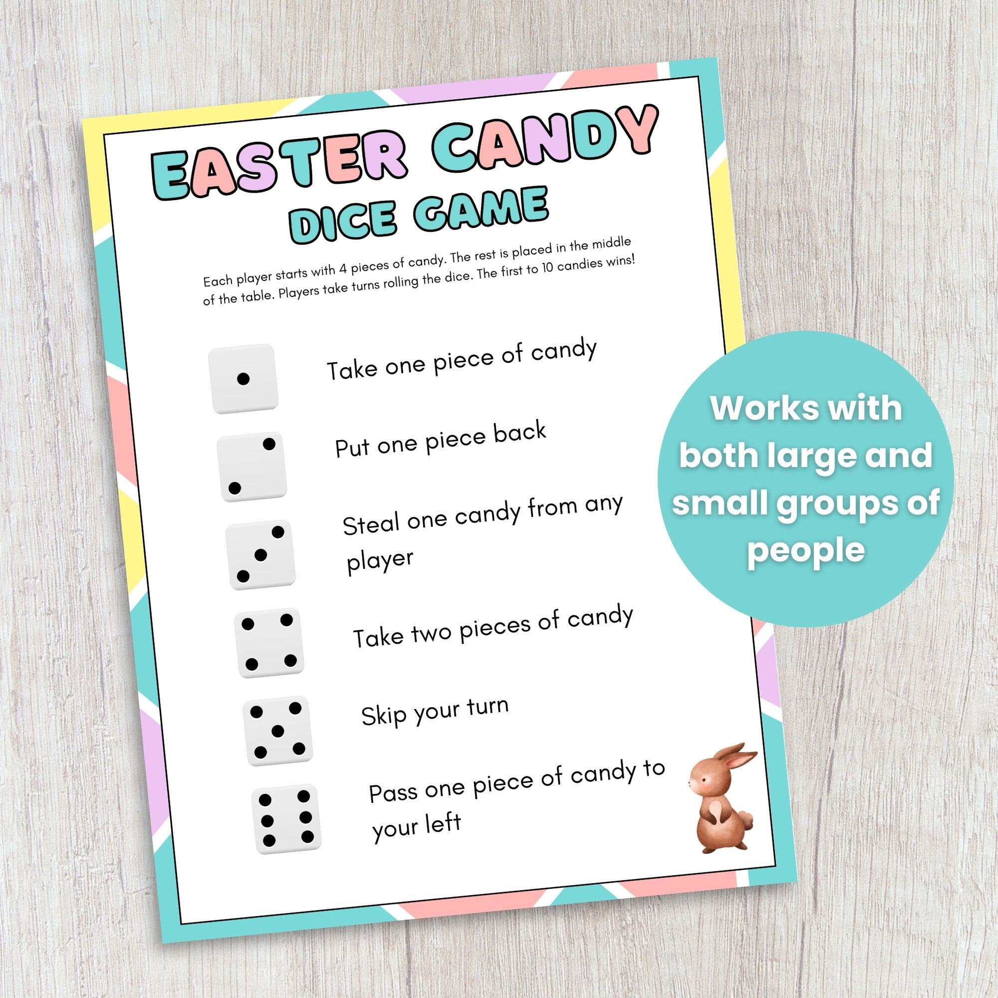 Easter Candy Dice Game, Easter Party Game for Kids and Adults, Easter ...