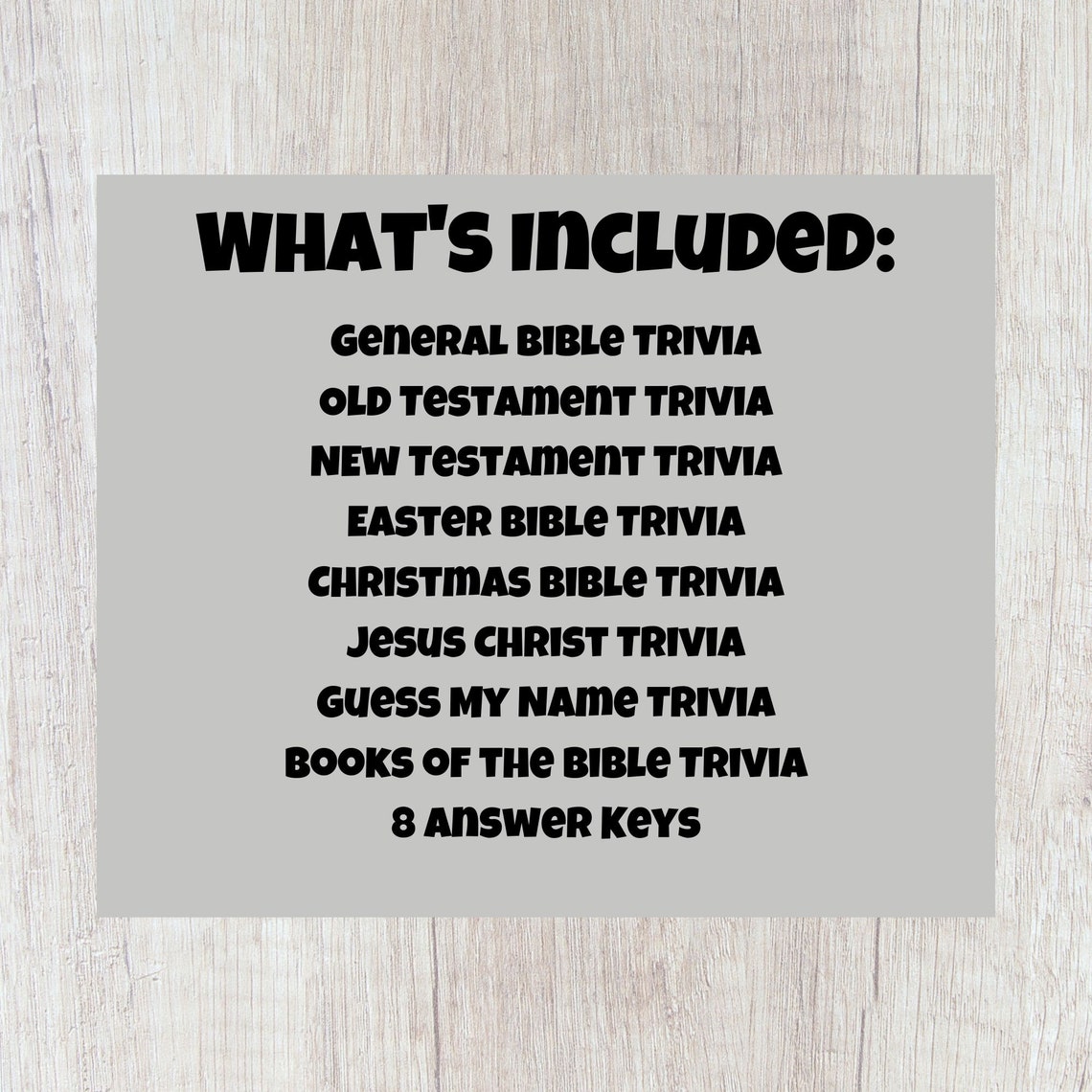 Bible Trivia Games Bundle, New Testament Trivia, Old Testament Trivia ...