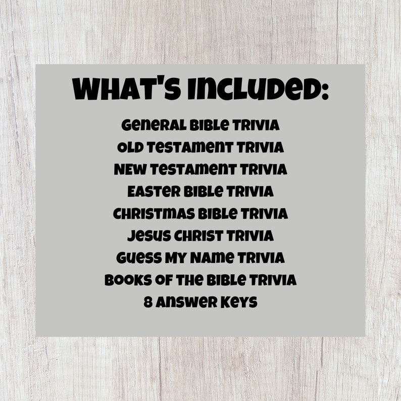 Bible Trivia Games Bundle, New Testament Trivia, Old Testament Trivia ...