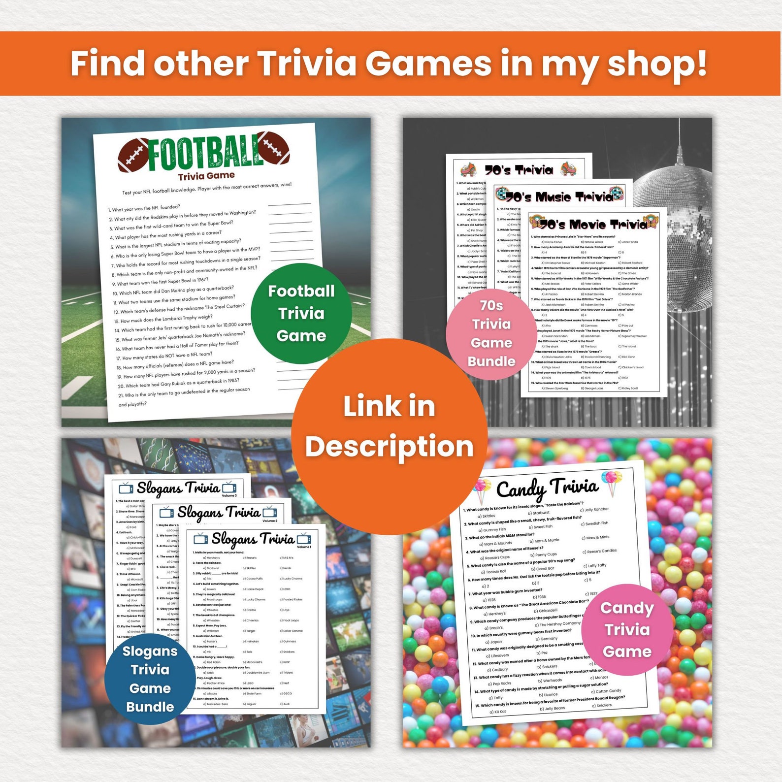 Fast Food Trivia, Trivia Game for Kids and Adults, Trivia Night, Family ...