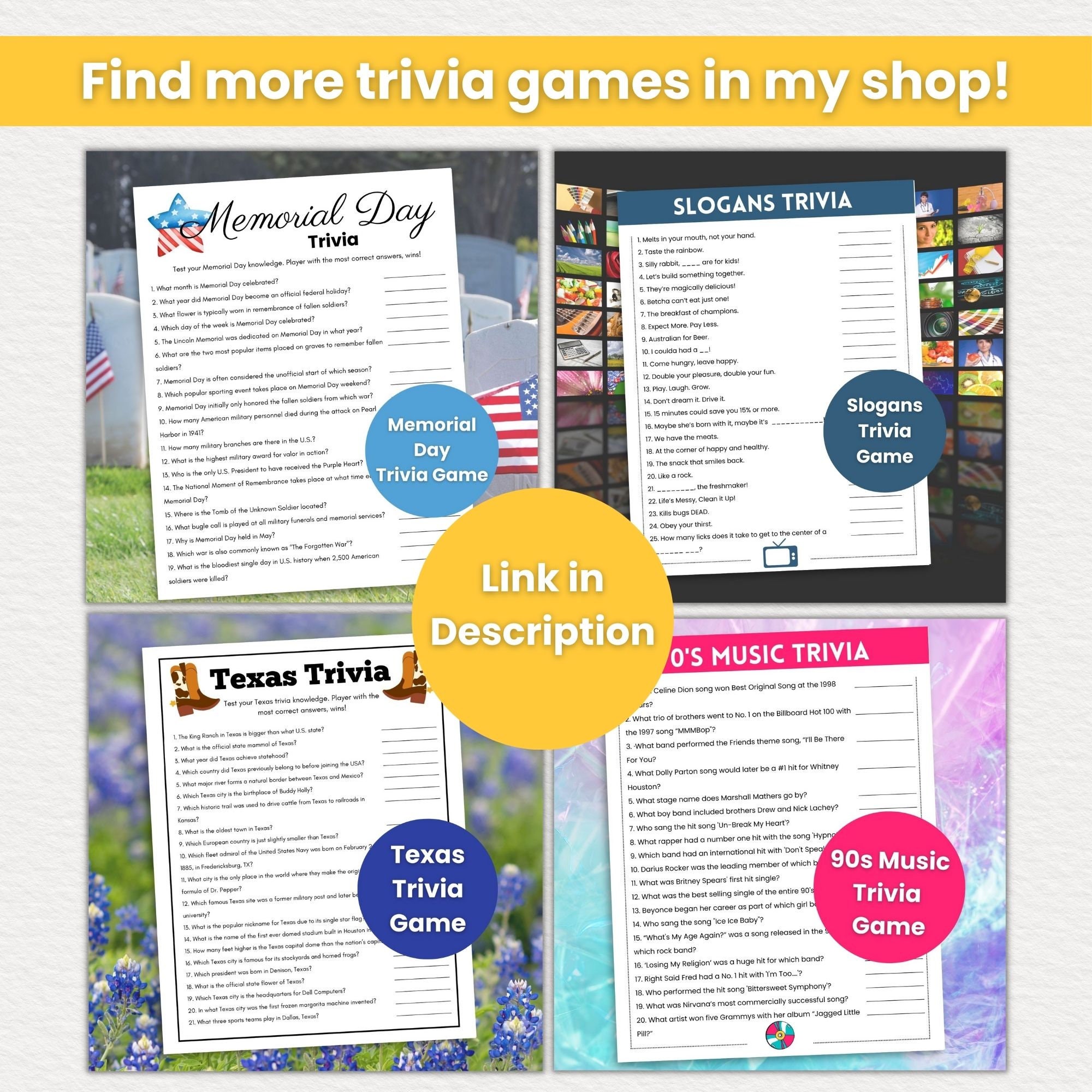 May Trivia Game, Spring Trivia Game, Trivia Questions, Trivia Game for ...