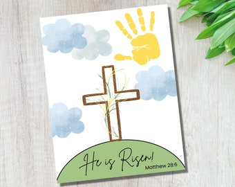 Christian Easter Handprint Footprint Art Craft Printable He - Etsy